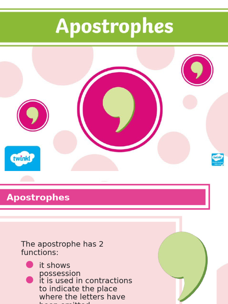 Apostrophes Powerpoint Ver 2 | PDF | Syntax | Language Families