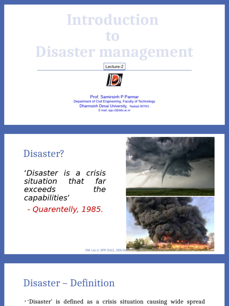 Lec-02 Introduction To Disaster Management | PDF | Natural Disasters ...