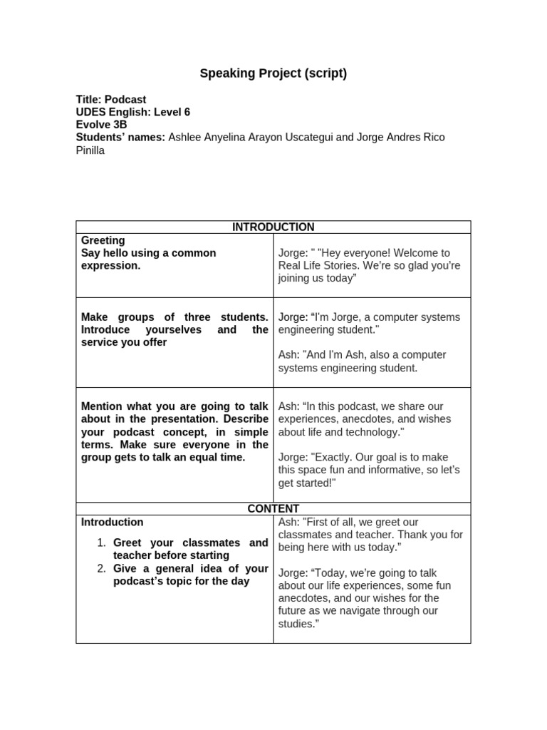 Script Format Level 6 JRyASH | PDF | Human Communication