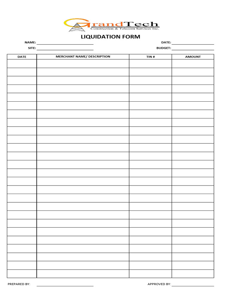 Liquidation Form | PDF