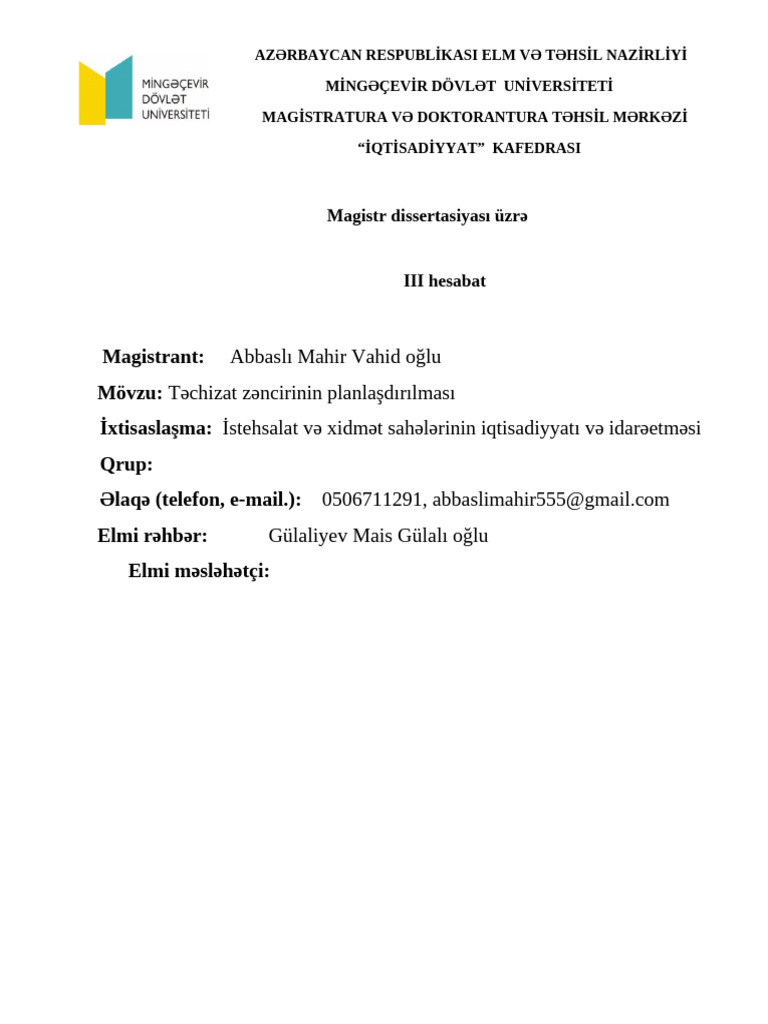 III Hesabat | PDF