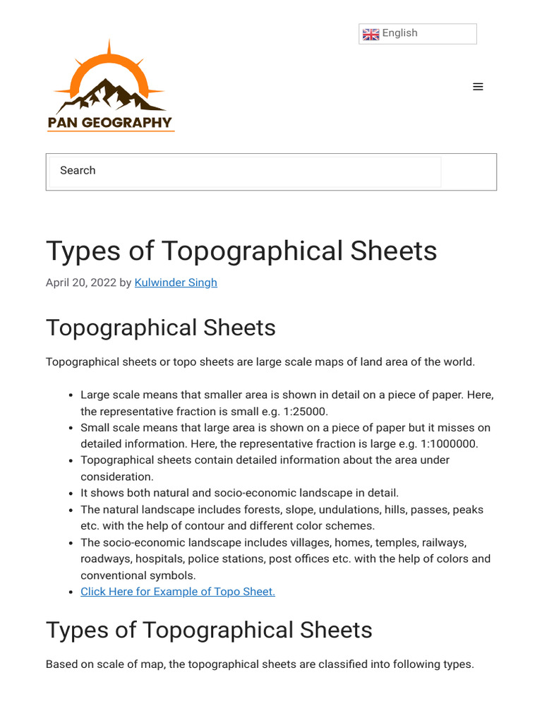 Types of Topo Sheets | PDF | Topography | Cartography