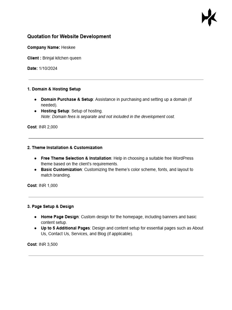 Quotation For Website Development-1 | PDF