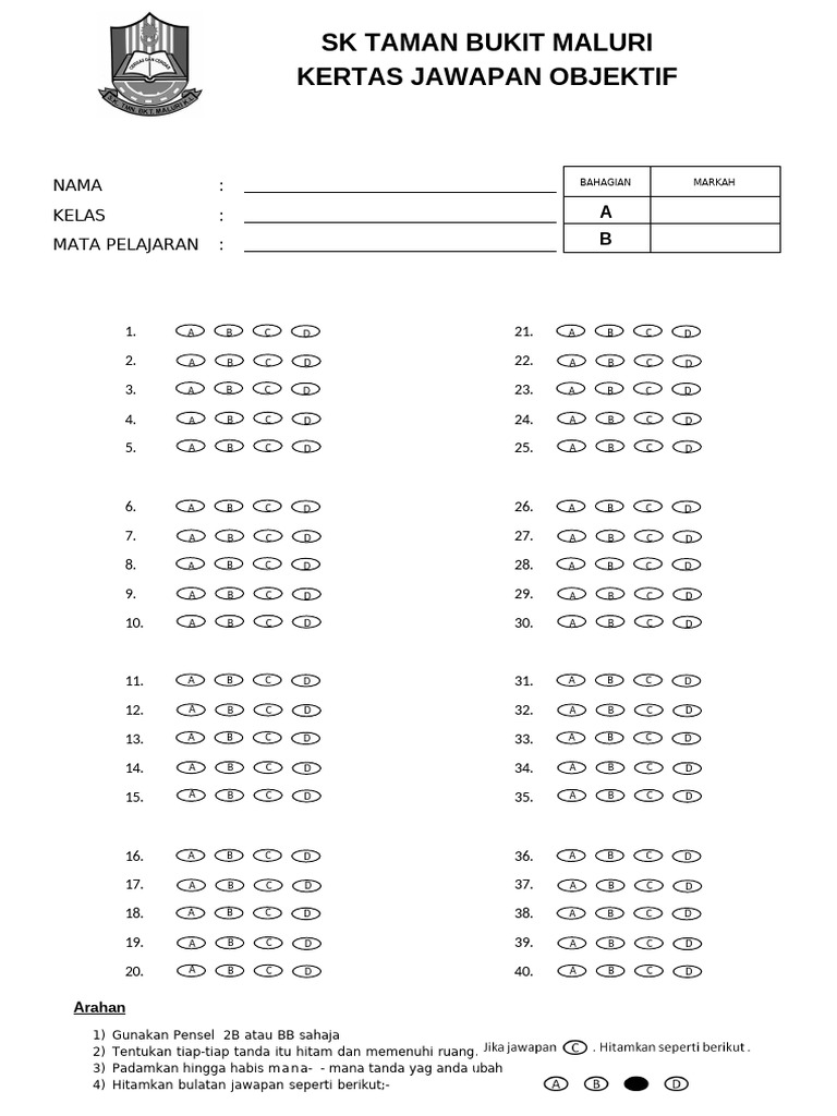 Kertas Jawapan OMR | PDF