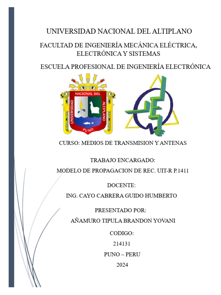Modelo de Propagación UIT-R P.1411 | PDF | Difracción | Antena (Radio)