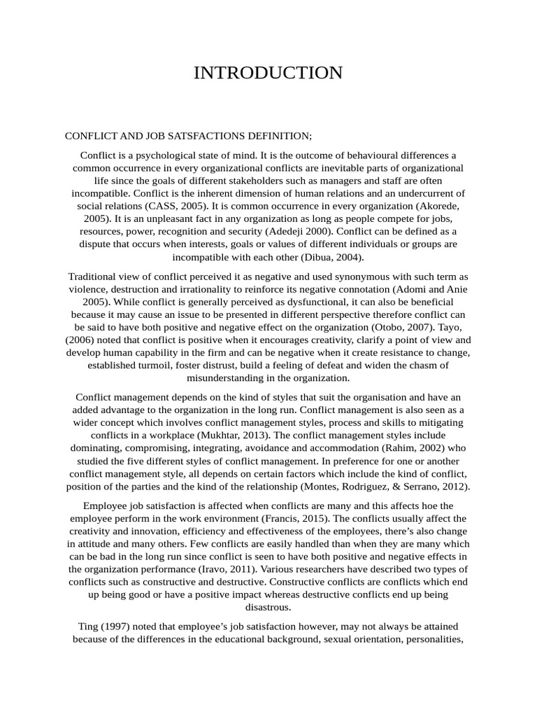 Abirami Thesis Introduction | PDF | Job Satisfaction | Creativity