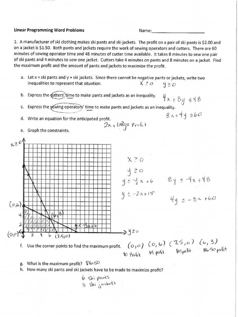 Linear Programming Word Problem Key-4 | PDF