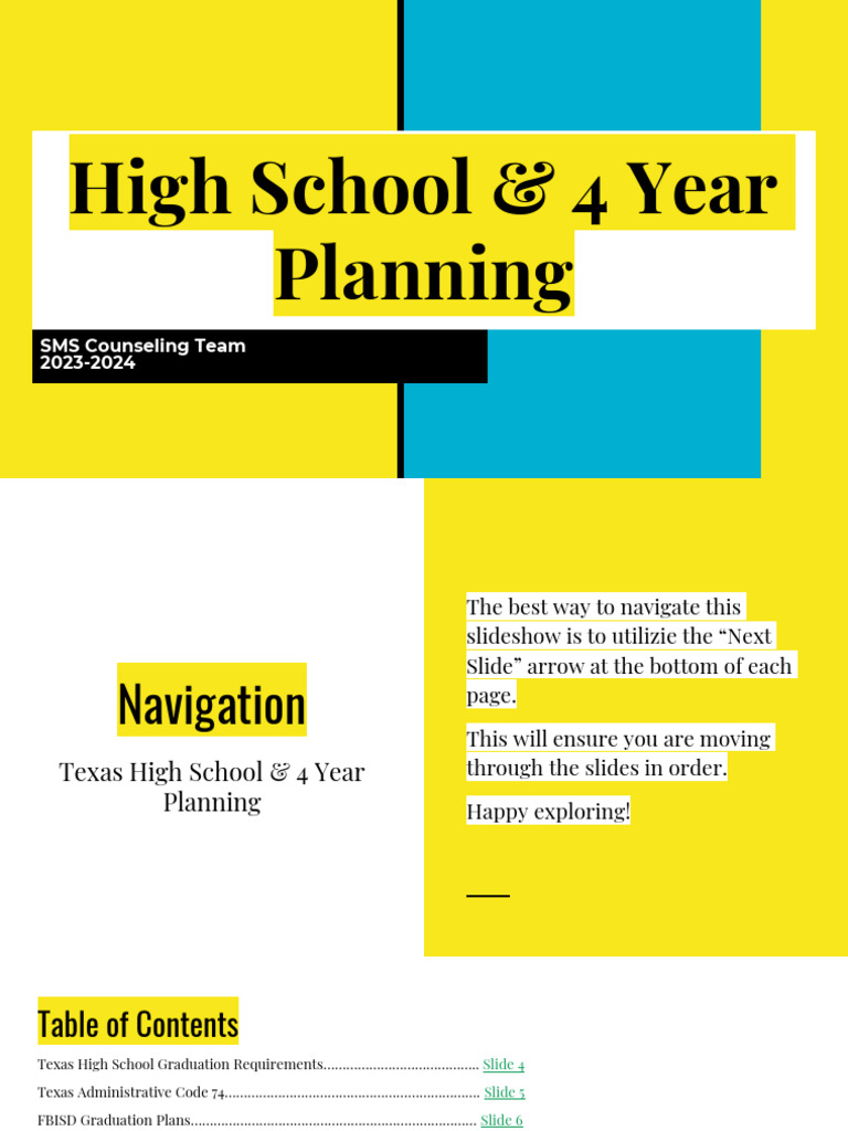High School 4 Year Planning | PDF | The Arts | Science