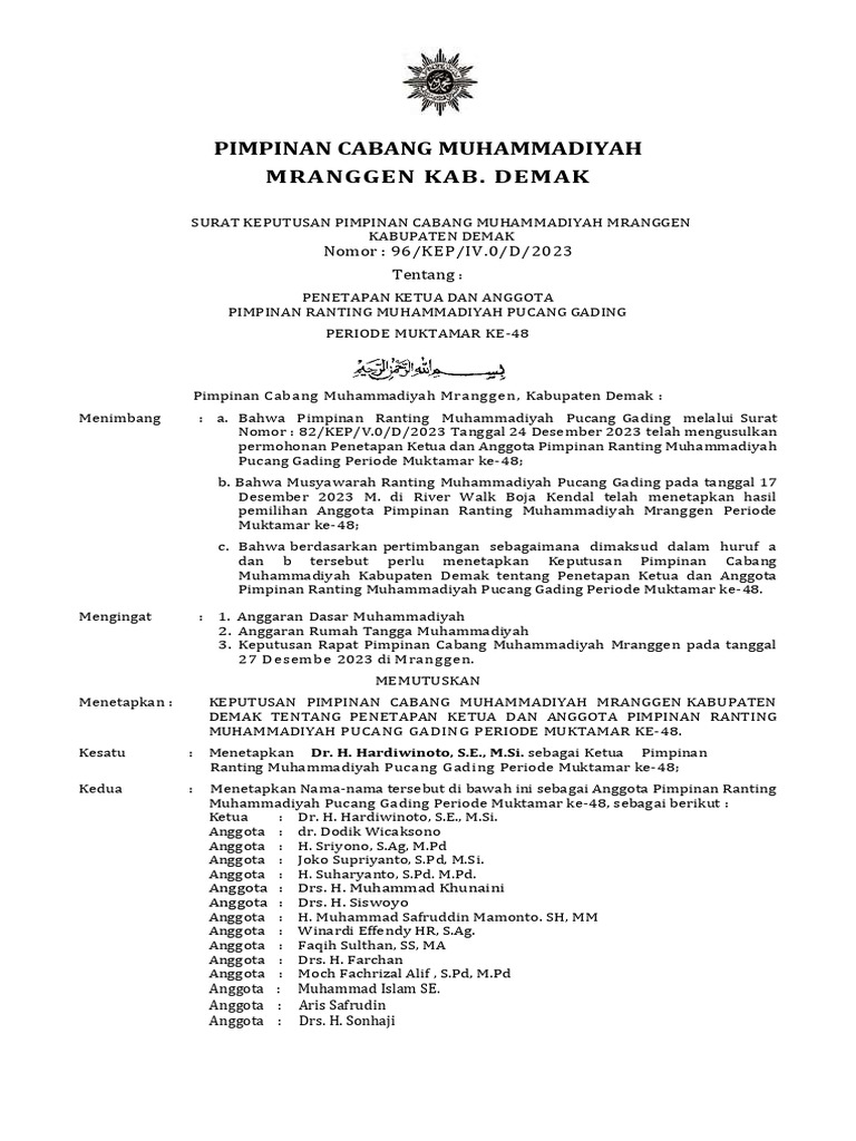 SK PRM Pucang Gading 2024 | PDF