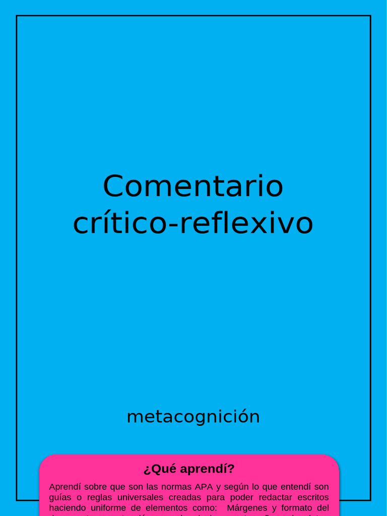 Comentrario Critico | PDF | Crecimiento personal y profesional