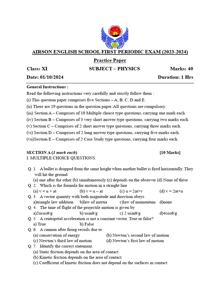 Airson 11th Physics Practice Worksheet | PDF | Euclidean Vector | Force