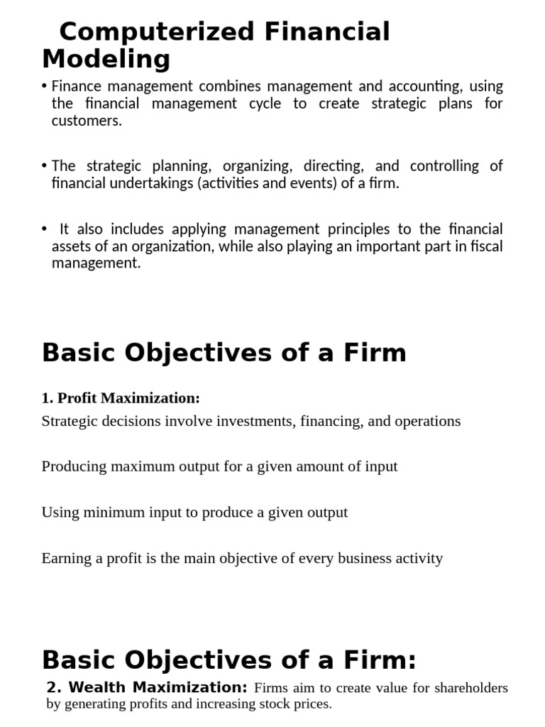 Introduction To Computerized Financial Modeling | PDF | Discounted Cash ...