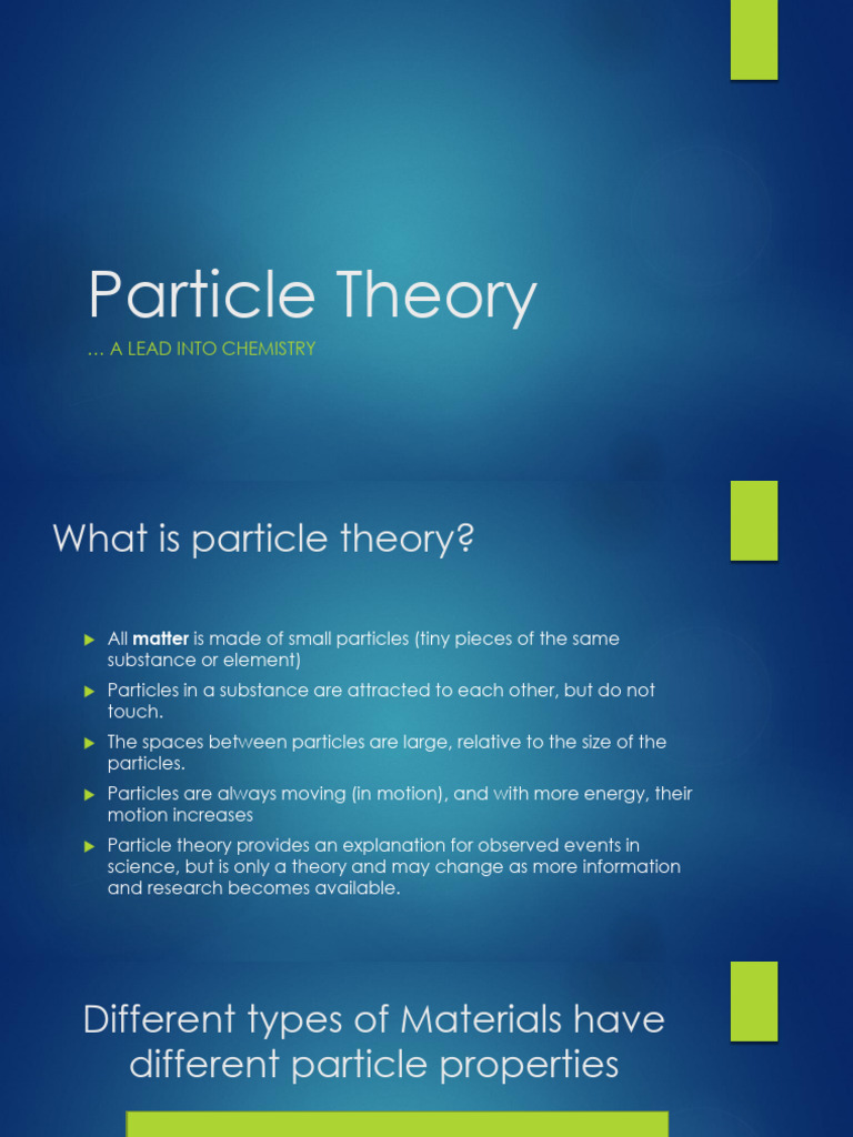 Particle Theory PPT | PDF | Mixture | Chemistry