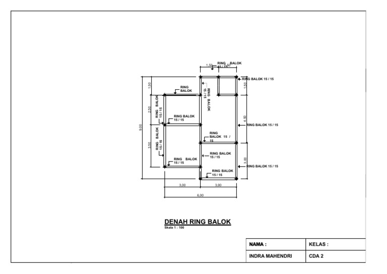Denah Rencana Ring Balok Lantai 2 | PDF