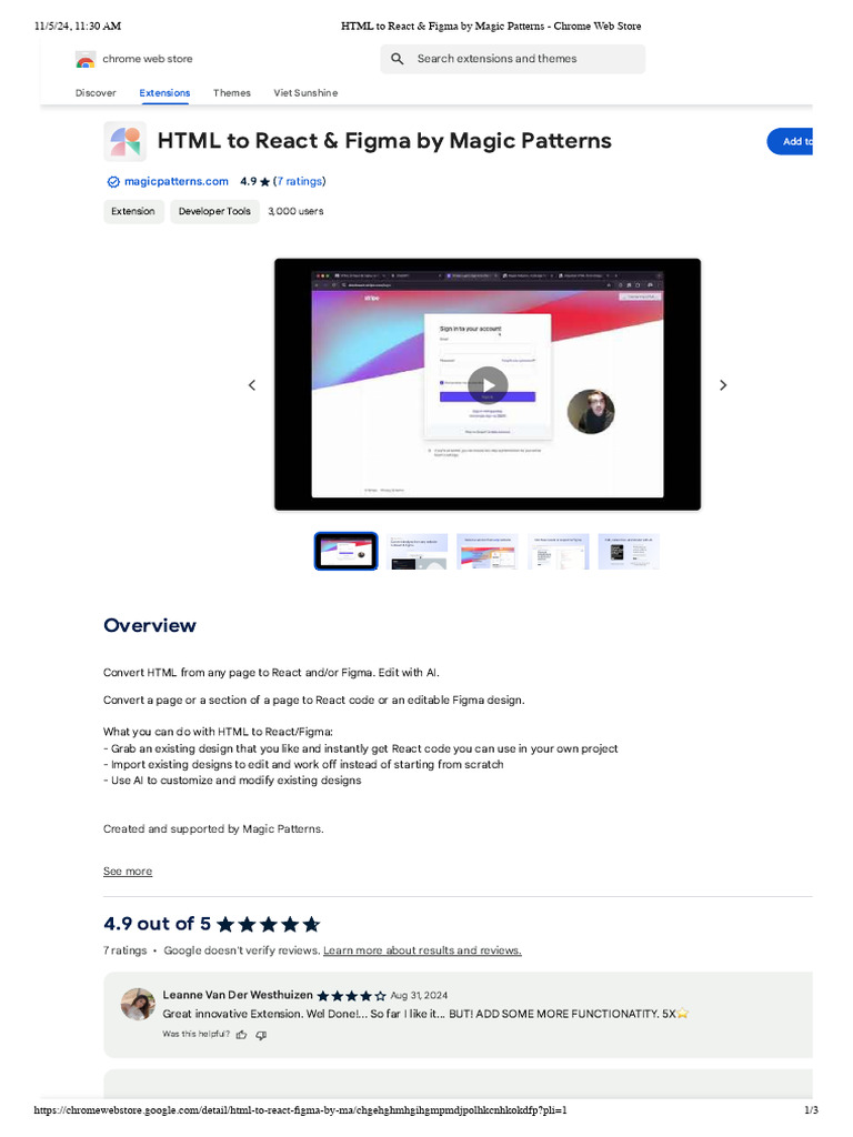 HTML To React & Figma by Magic Patterns - Chrome Web Store | PDF ...