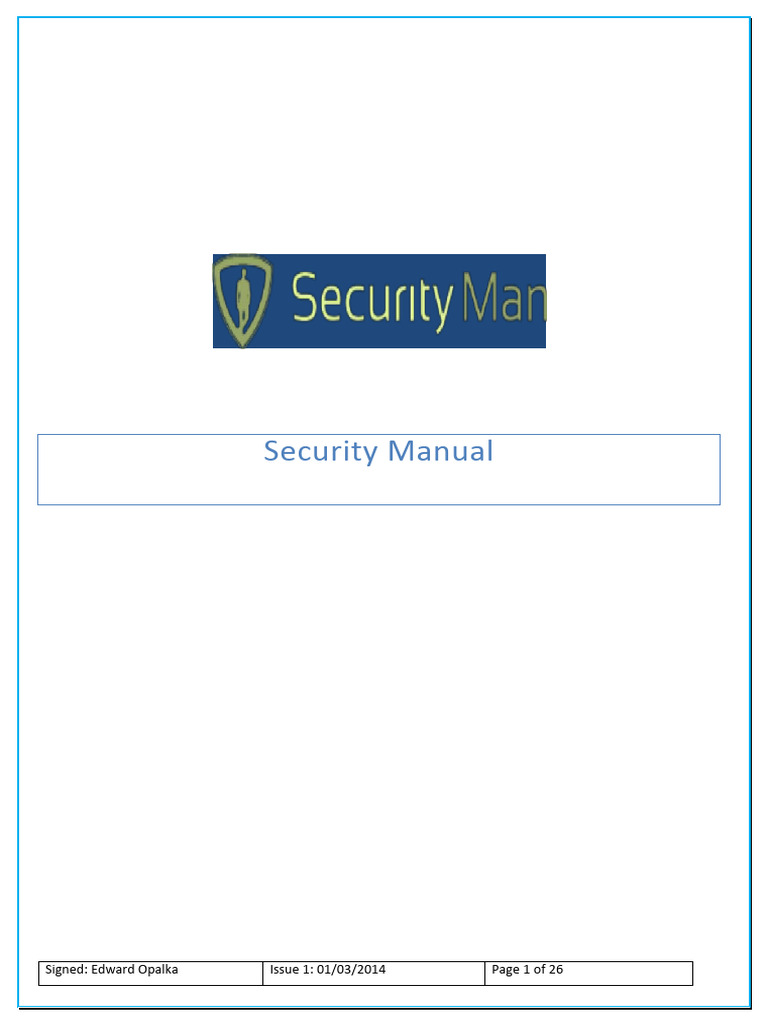 Security Manual Overview and Guidelines | PDF | Occupational Safety And ...