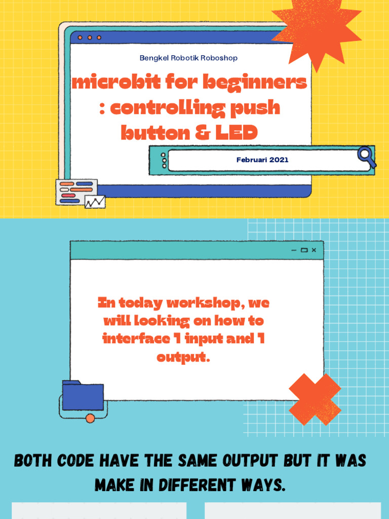 Microbit For Beginners - Controlling Push Button & LED | PDF