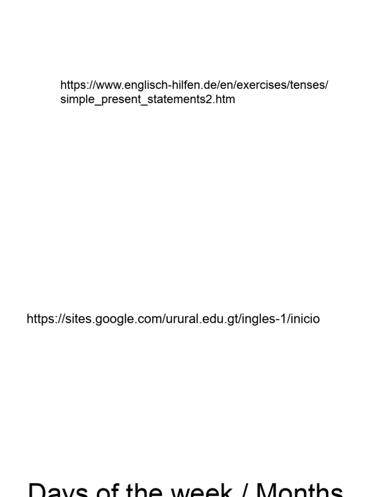 Conversation Questions: Days & Months | PDF
