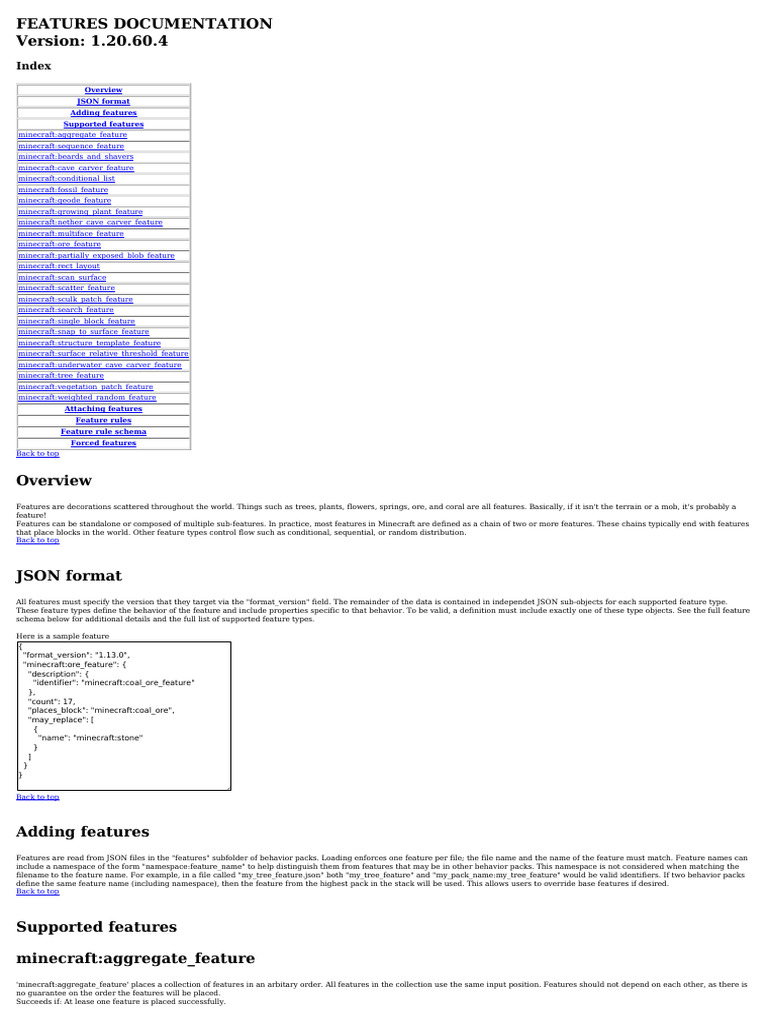 Features | PDF | Xml Schema | Json