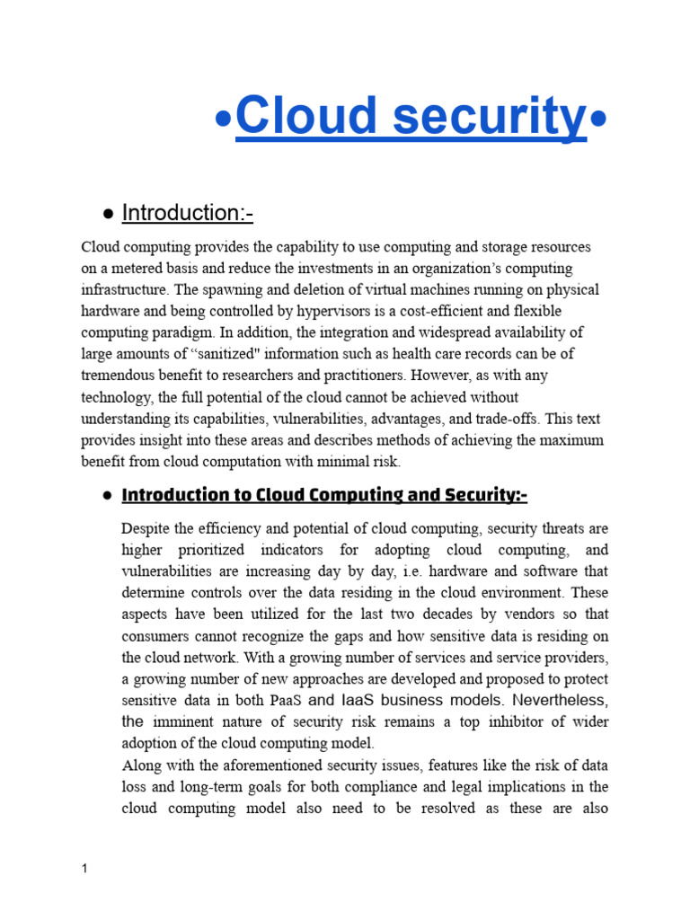 Cloud Security | PDF | Cloud Computing | Information Security