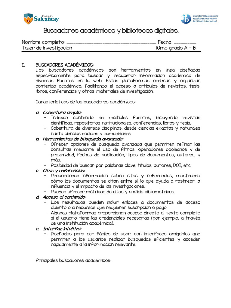 Buscadores Académicos y Bibliotecas Digitales | PDF | Ciencias de la ...