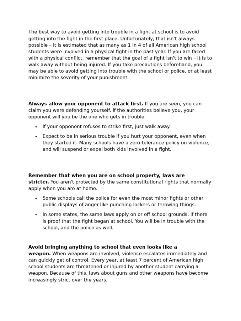 How To Avoid Getting Into Fight | PDF | Crimes | Crime & Violence