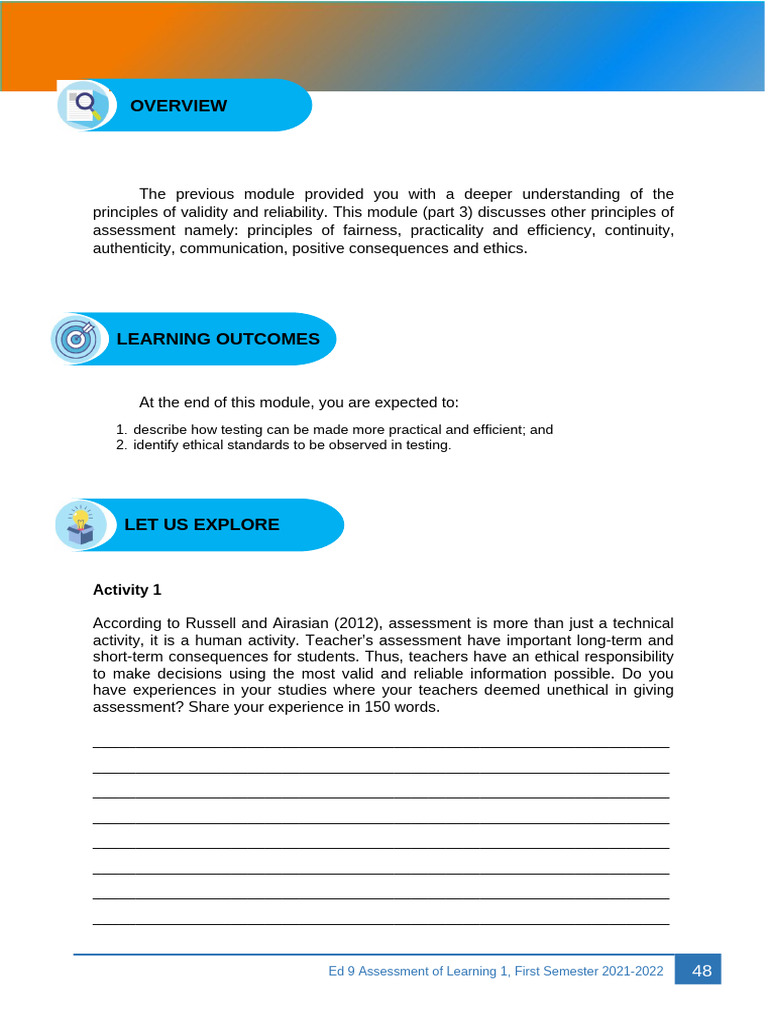 New Ed 9 Module 5 | PDF | Educational Assessment | Teachers
