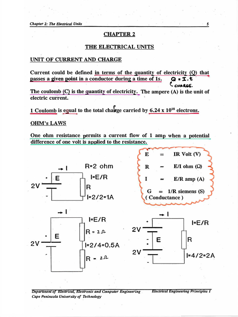 Chapter 2 - The Electrical Units (Current and Voltage) | PDF ...