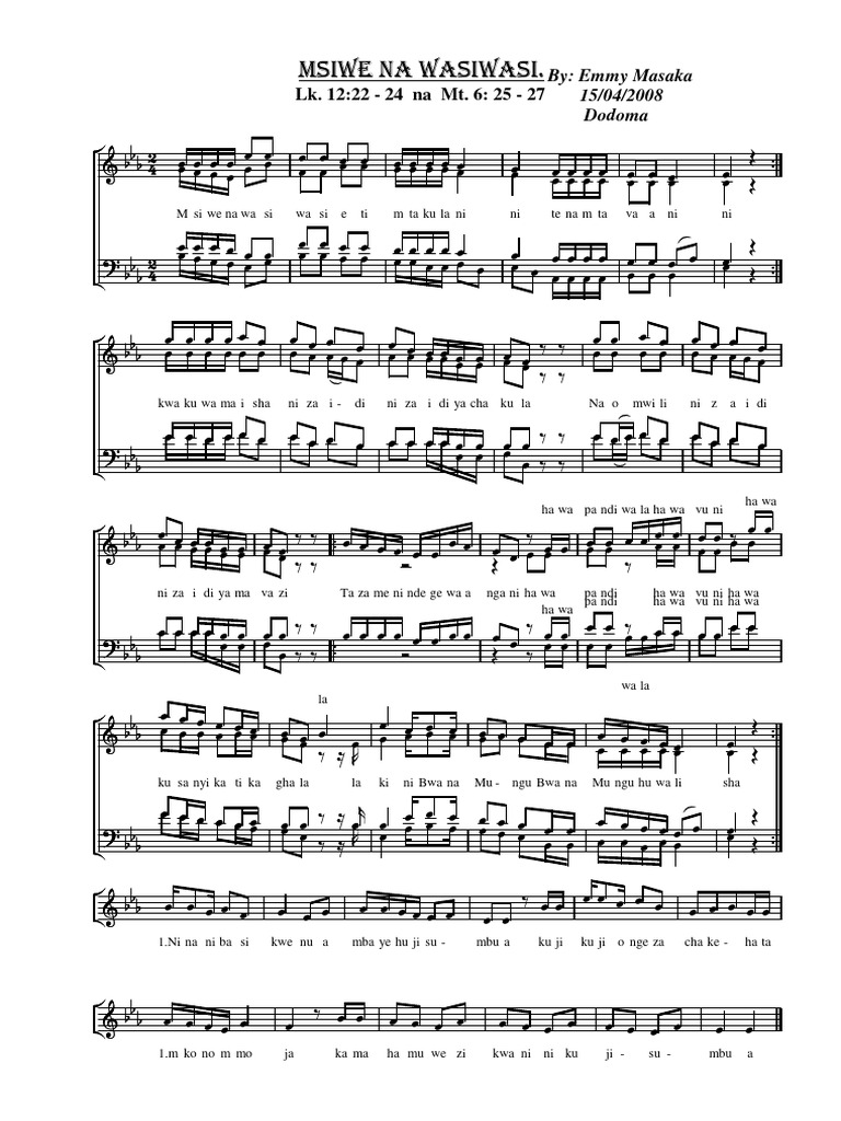 Msiwe Na Wasi Wasi | PDF