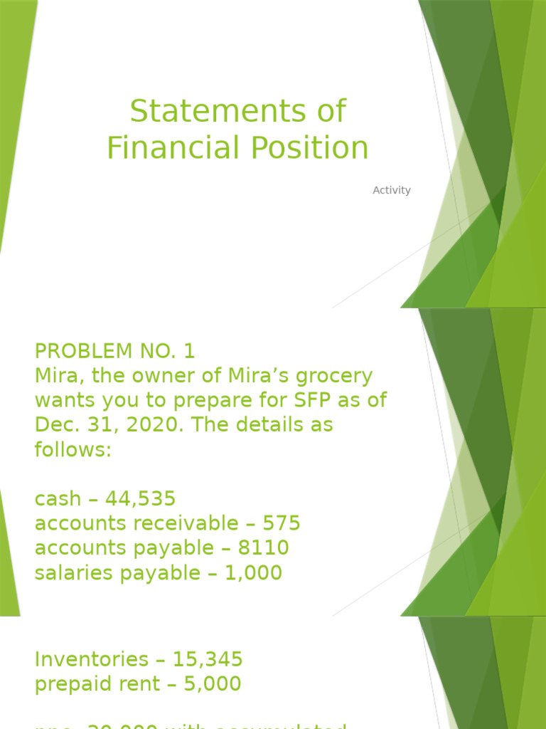Statements of Financial Position | PDF | Law