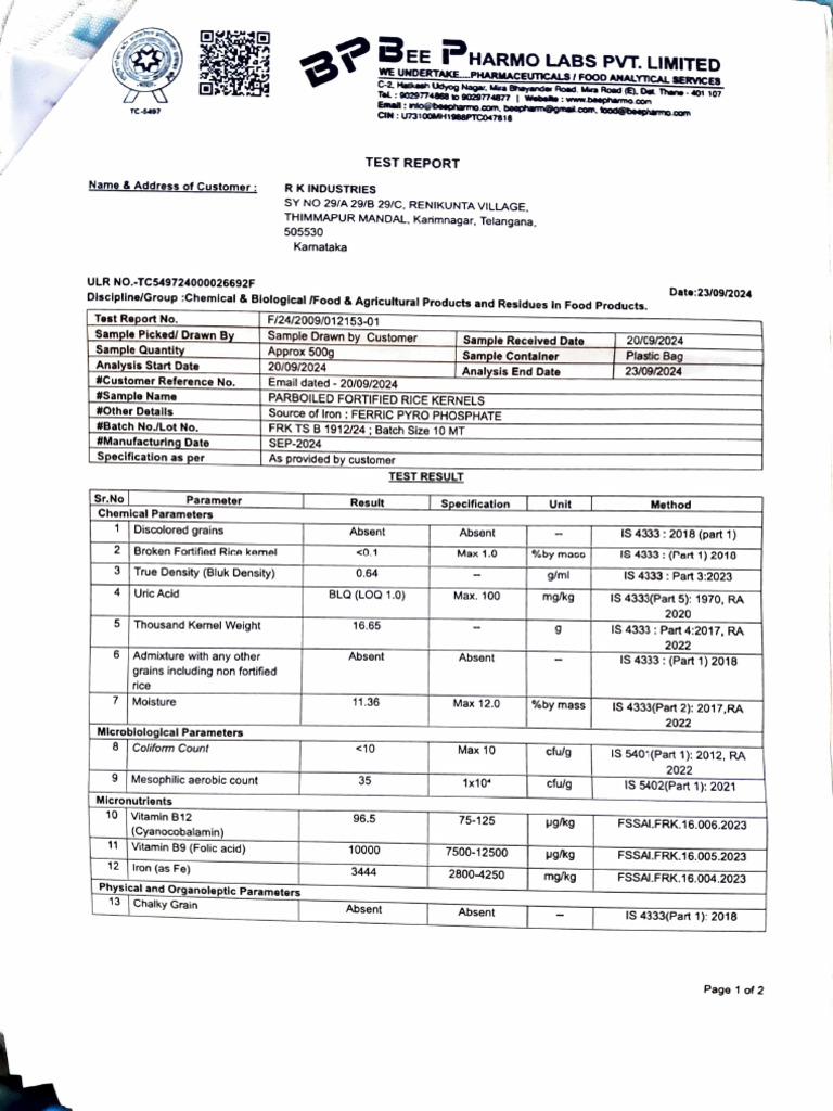 Batch Number - Ts B 1912 | PDF
