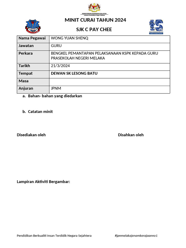 TEMPLATE Minit Curai | PDF