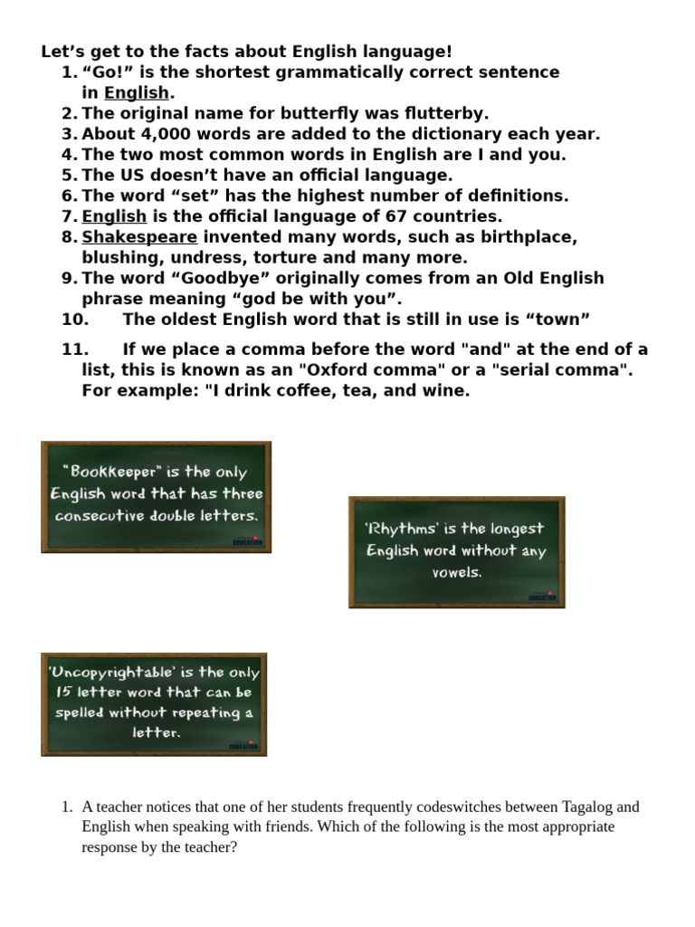 Facts About the English Language | PDF | Semantics | Linguistics