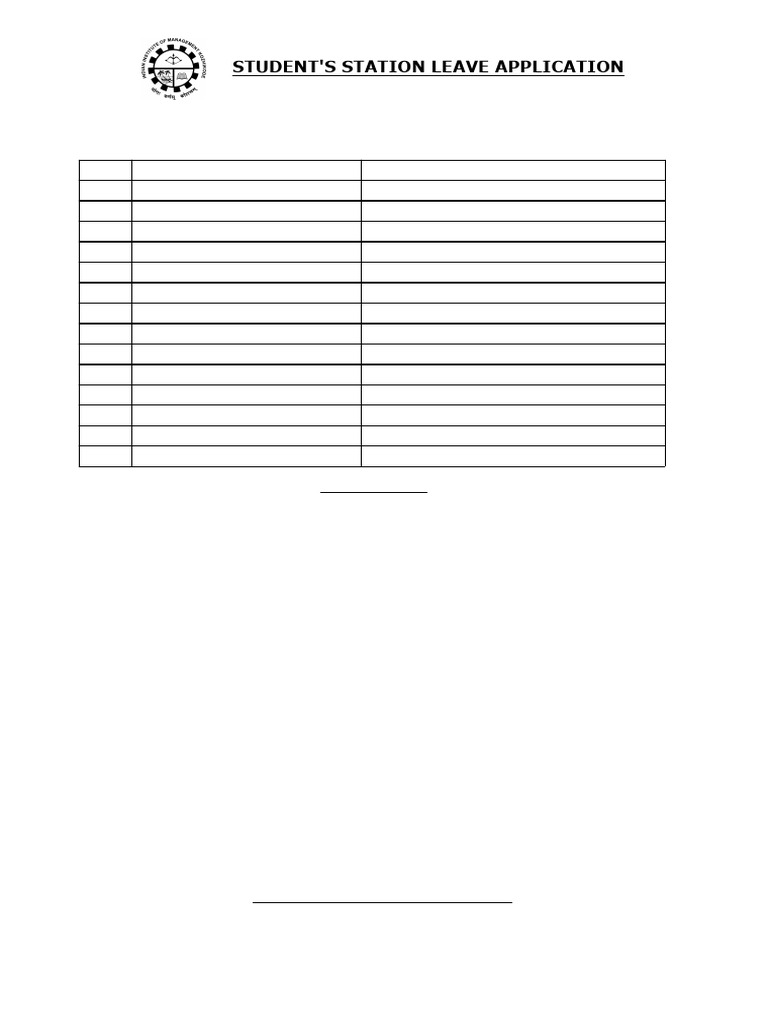 Station Leave Applicationformat | PDF