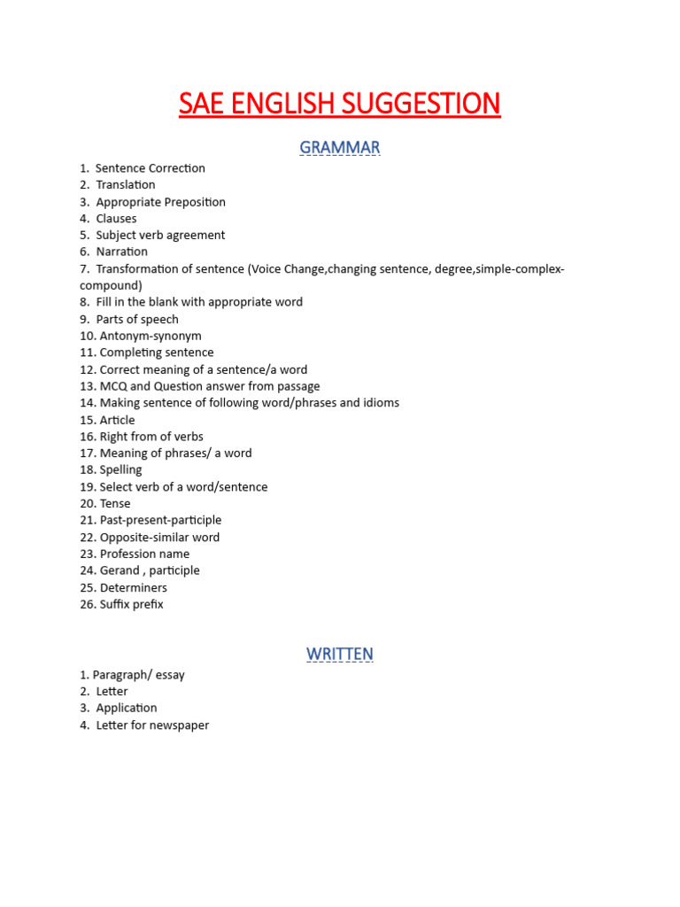 Comprehensive English Grammar Guide | PDF