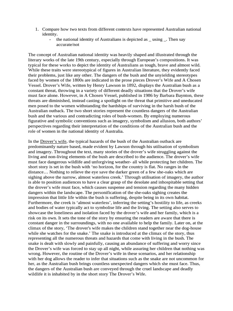 A Chosen Vessel - Drovers Wife | PDF | General Fiction