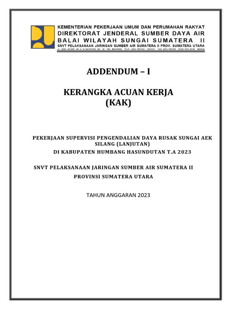 KAK Addendum 1 | PDF | Teknologi & Rekayasa