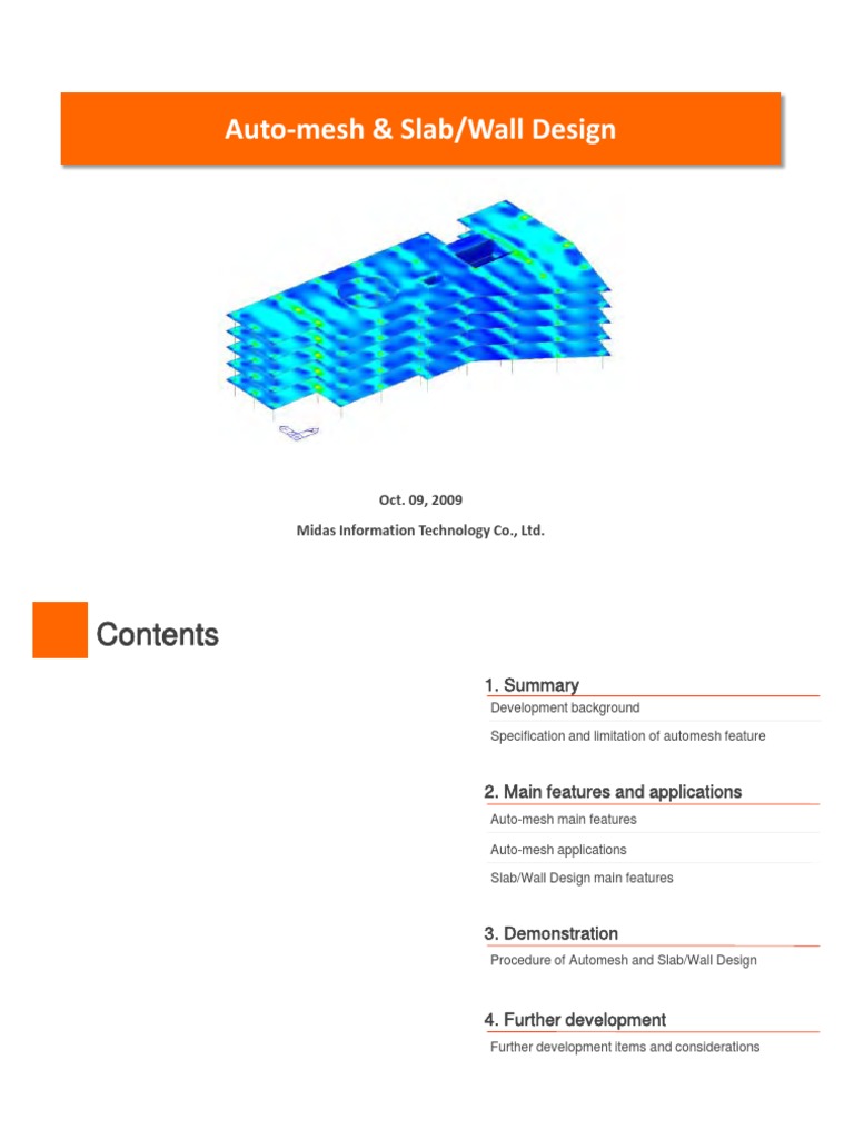 MIDAS-GEN Automesh Slab Design | PDF | Shear Stress | Stress (Mechanics)