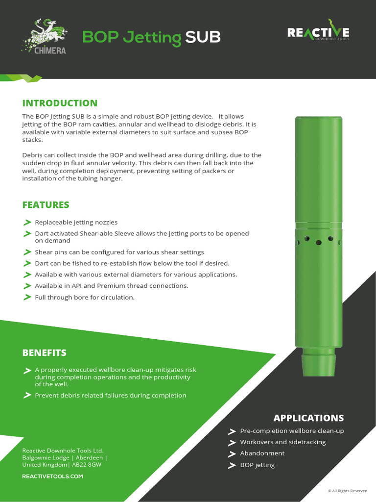 Chimera - BOP Jetting SUB | PDF | Mechanical Engineering