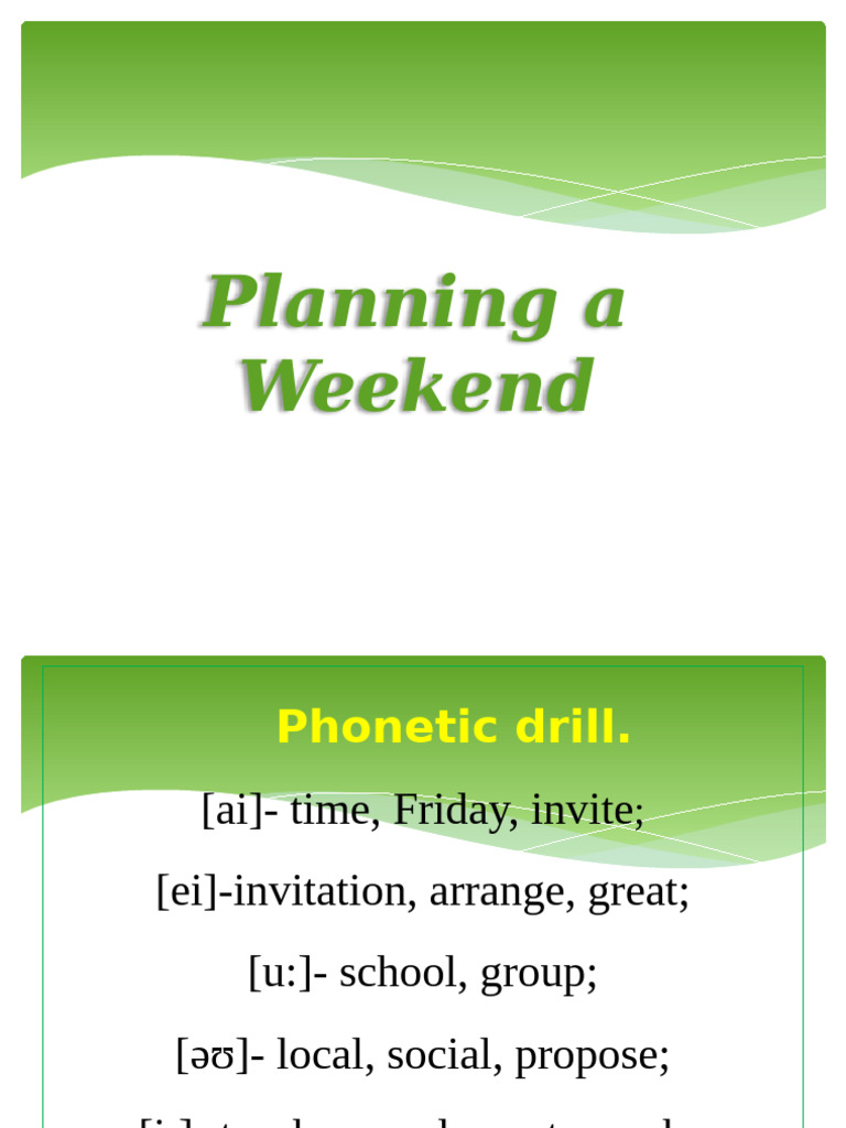 Weekend Phonetic Drill and Activities | PDF
