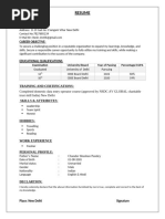 12th Pass Resume Format | PDF