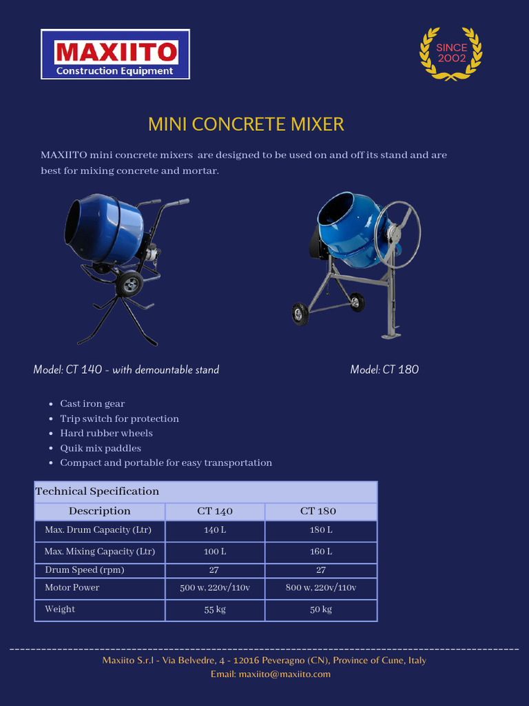 Mini Concrete Mixer | PDF