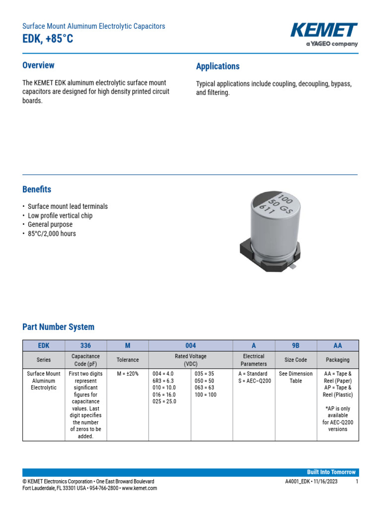 Kem A4001 Edk-3316599 | PDF | Capacitor | Electrical Impedance