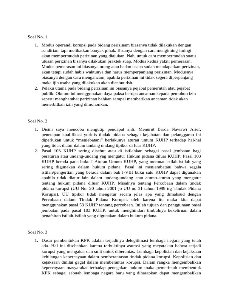 Coretan Tipikor | PDF | Ilmu Sosial | Hukum