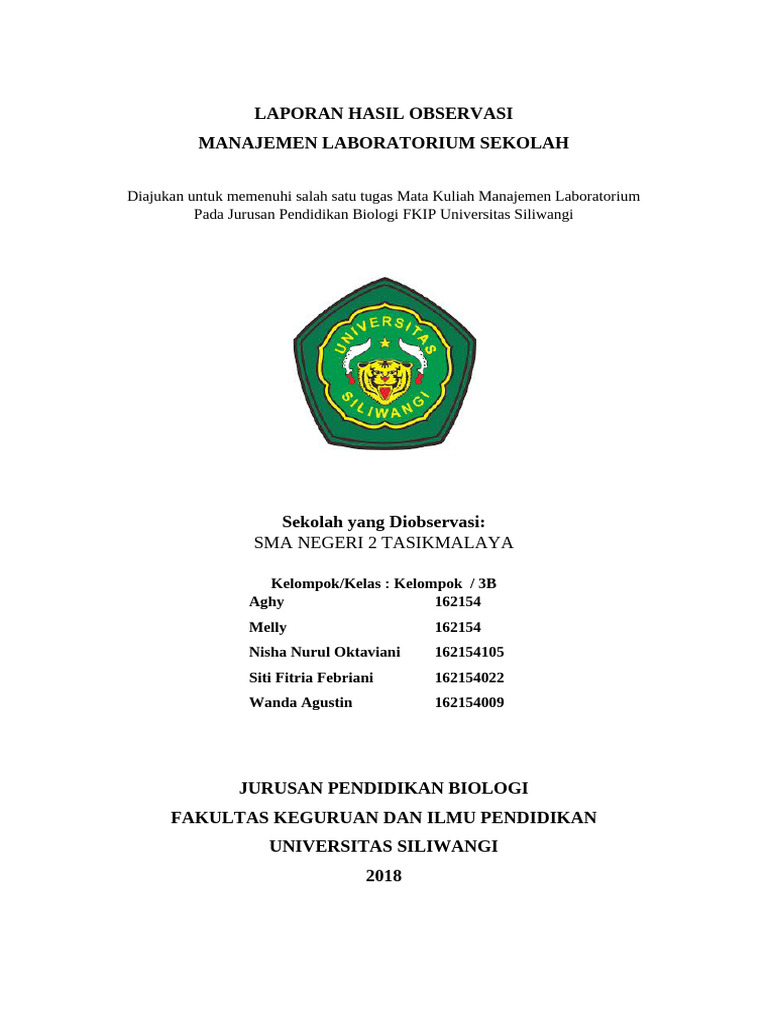 Bab 1 Laporan Observasi Manlab | PDF