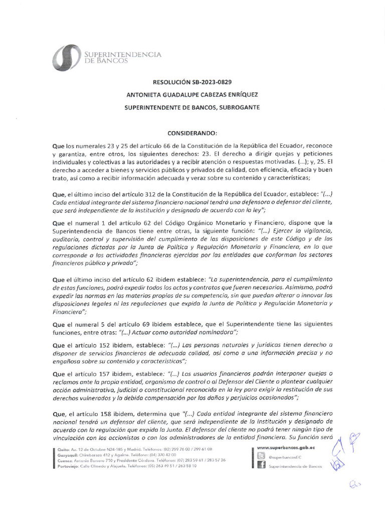 Resolucion SB 2023 0829 | PDF