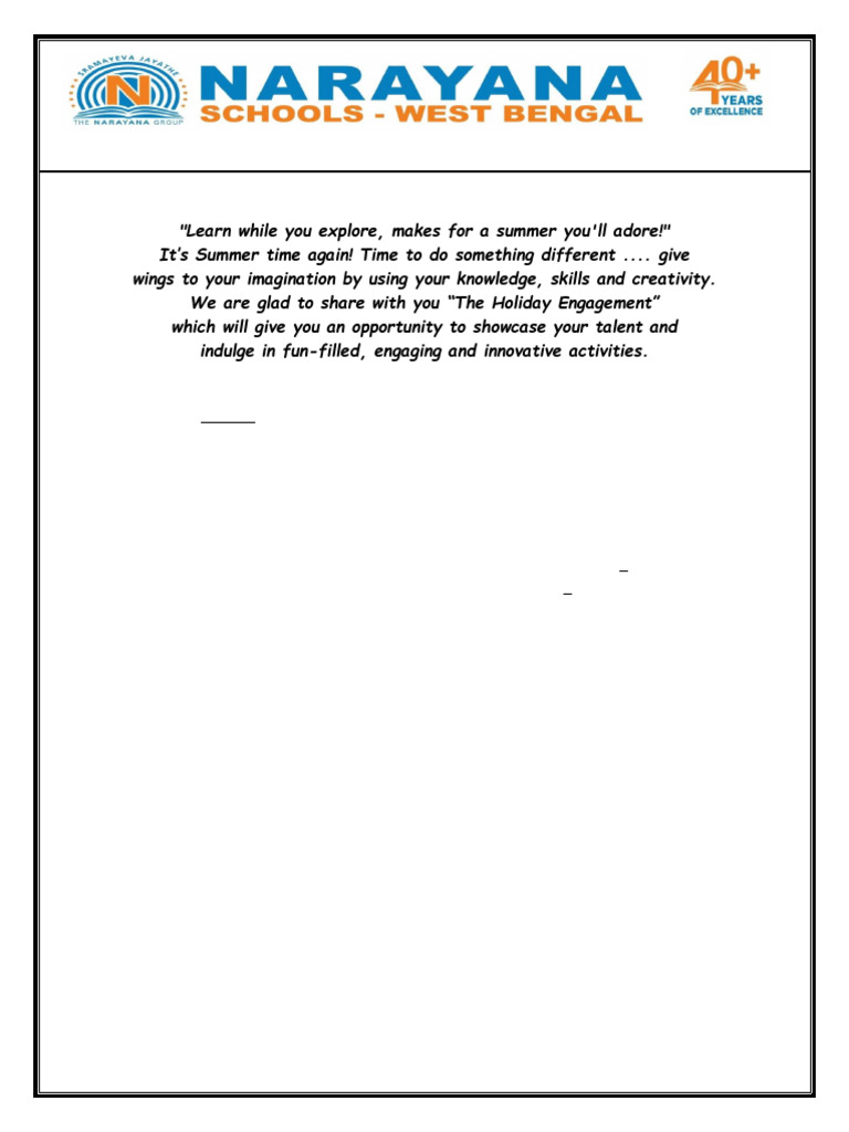 Vii English Summer Vacation HHW 2024-25 | PDF