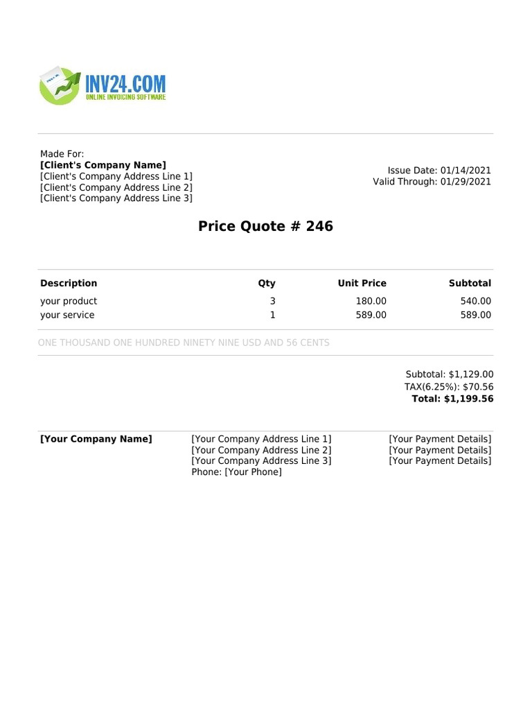 Quote Template | PDF
