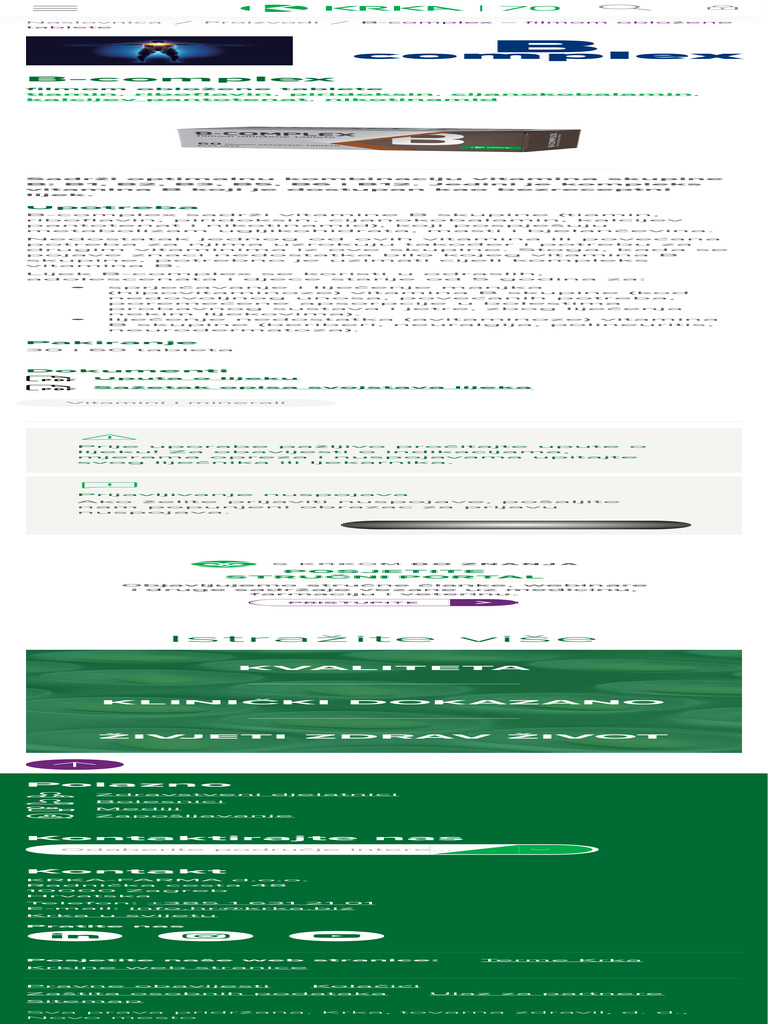 B-Complex Filmom Obložene Tablete Krka | PDF
