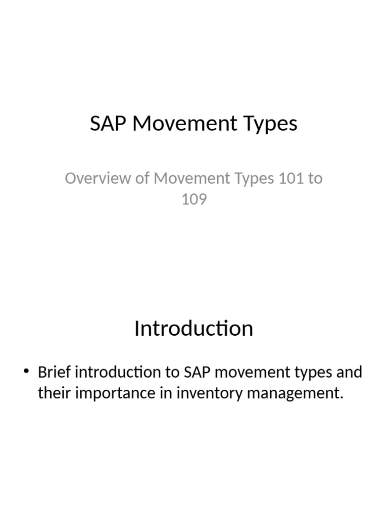 SAP Movement Types Presentation | PDF | Technology & Engineering